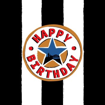 Happy Birthday Black and White Geordie Card - North East Gifts